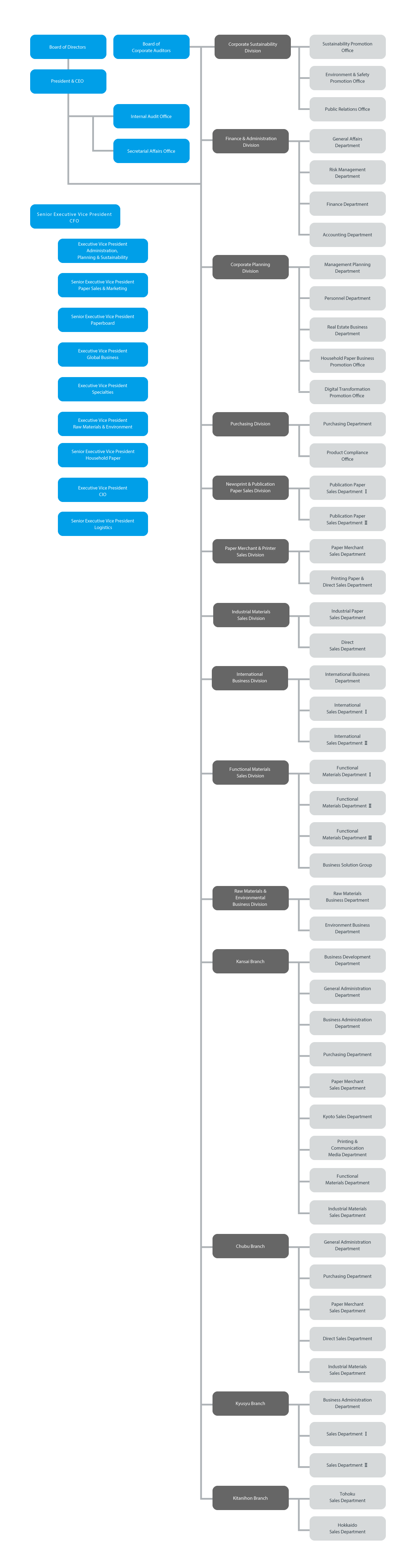 Organizational Structure｜Japan Pulp & Paper Company Limited